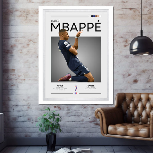 Kylian Mbappe Print, Kylian Mbappe Poster, PSG print, Football Gift, S ...