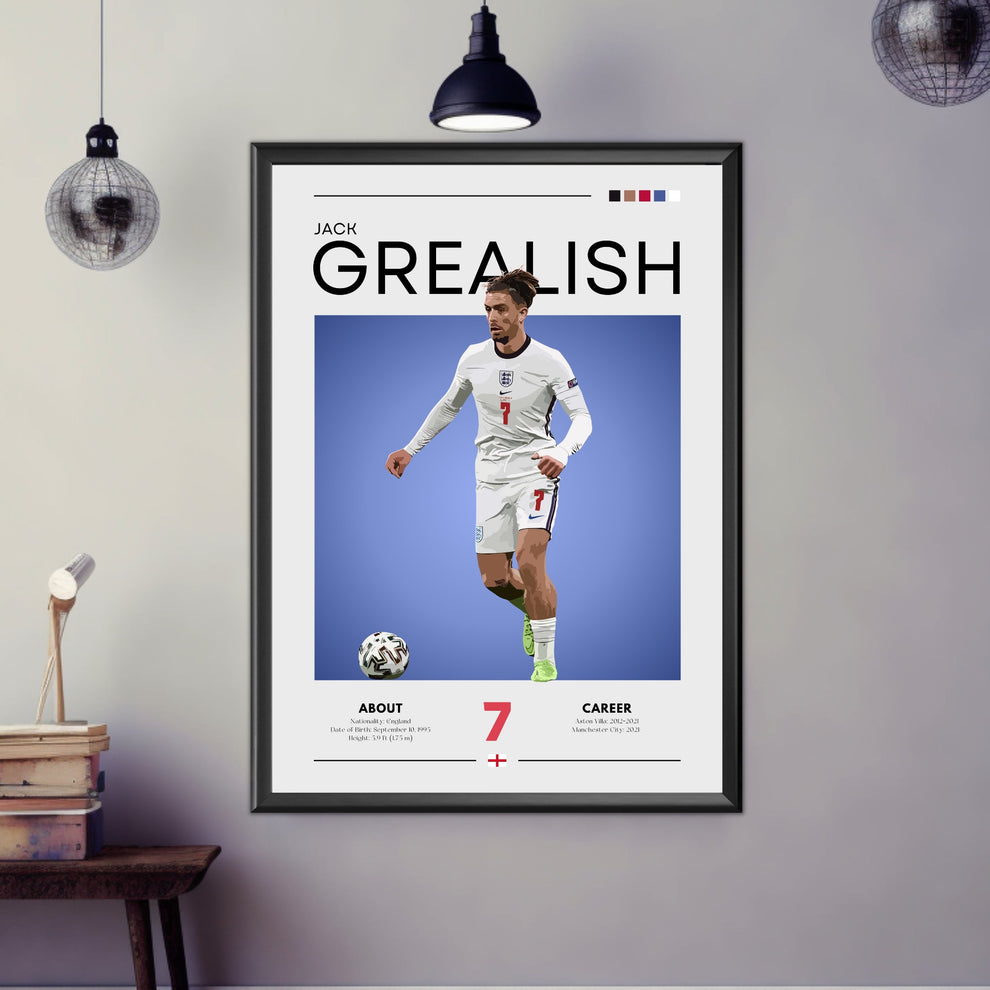 Jack Grealish Poster – England Star Print – Brighton Posters