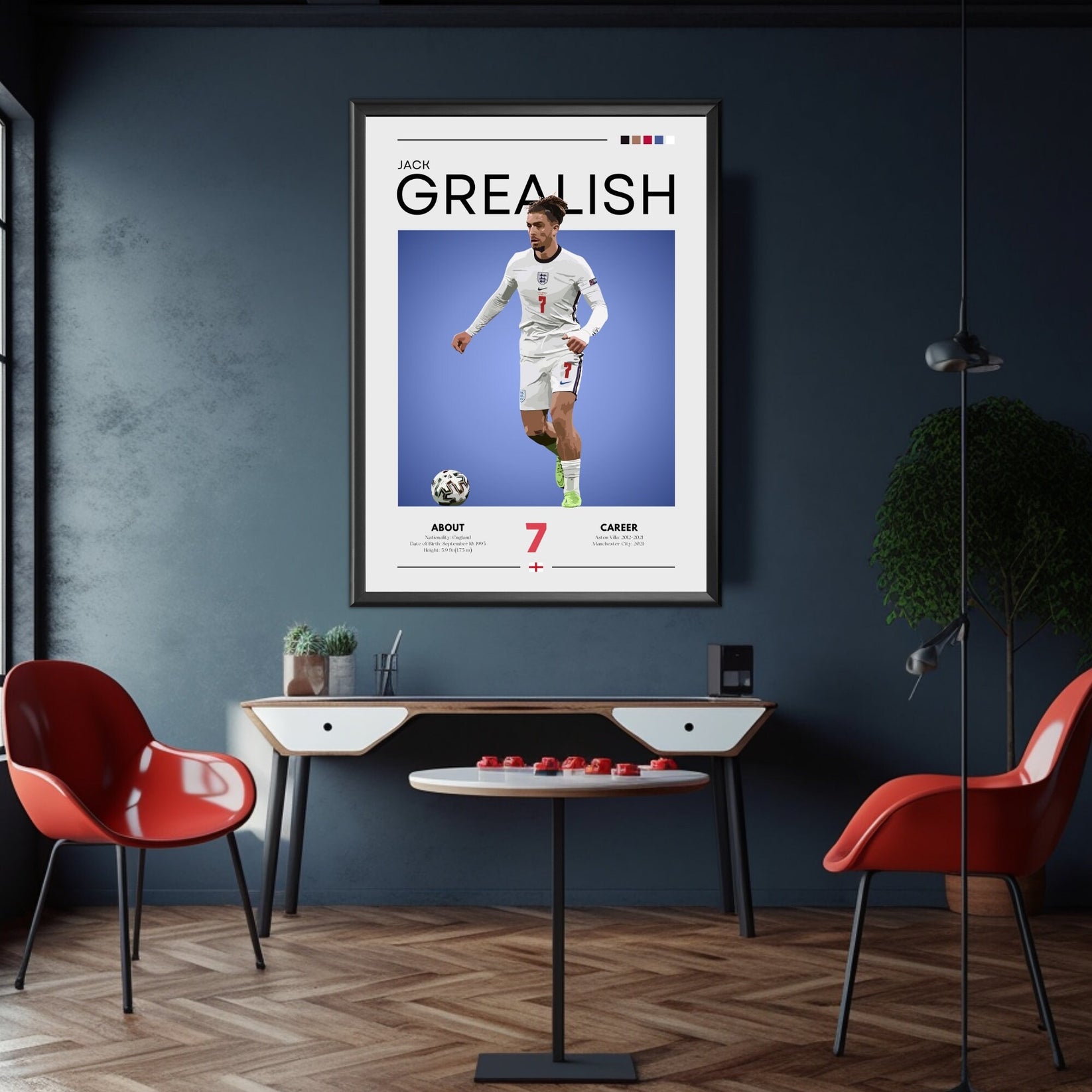 Jack Grealish Poster – England Star Print – Brighton Posters