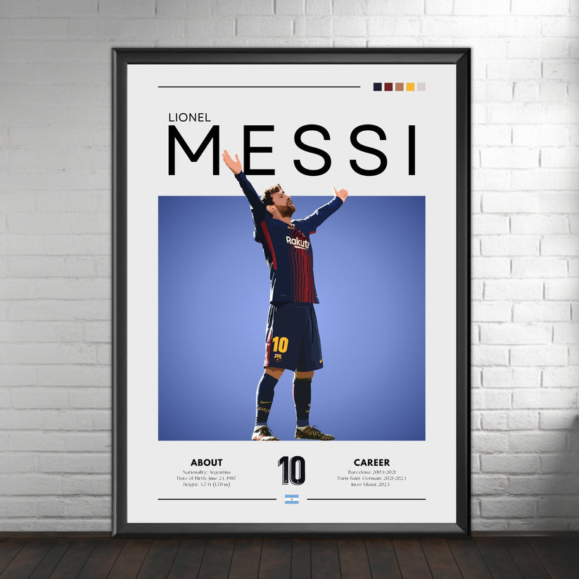 Lionel Messi Poster on Barcelona - High-Quality Soccer Print for Fans ...