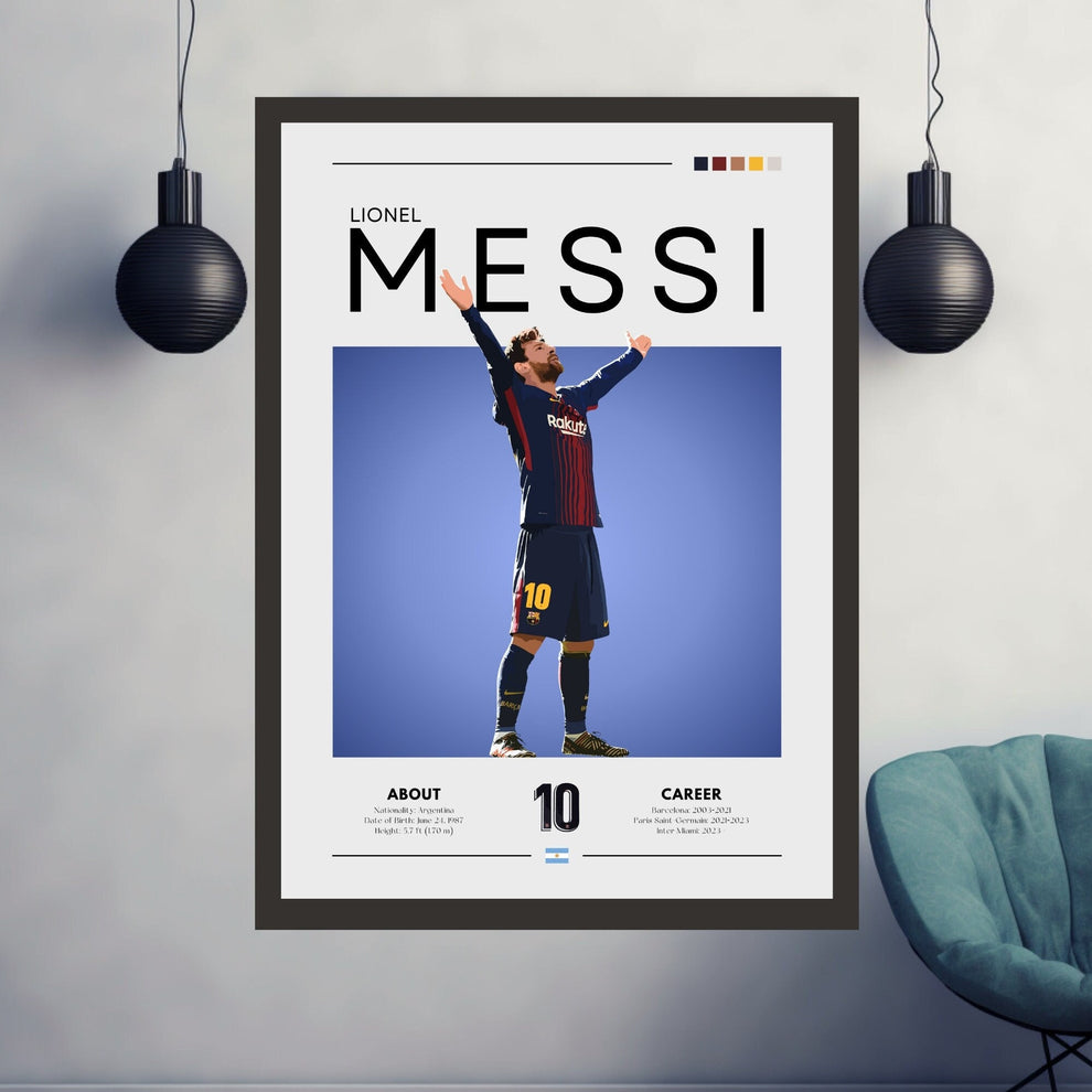 Lionel Messi Poster on Barcelona - High-Quality Soccer Print for Fans ...