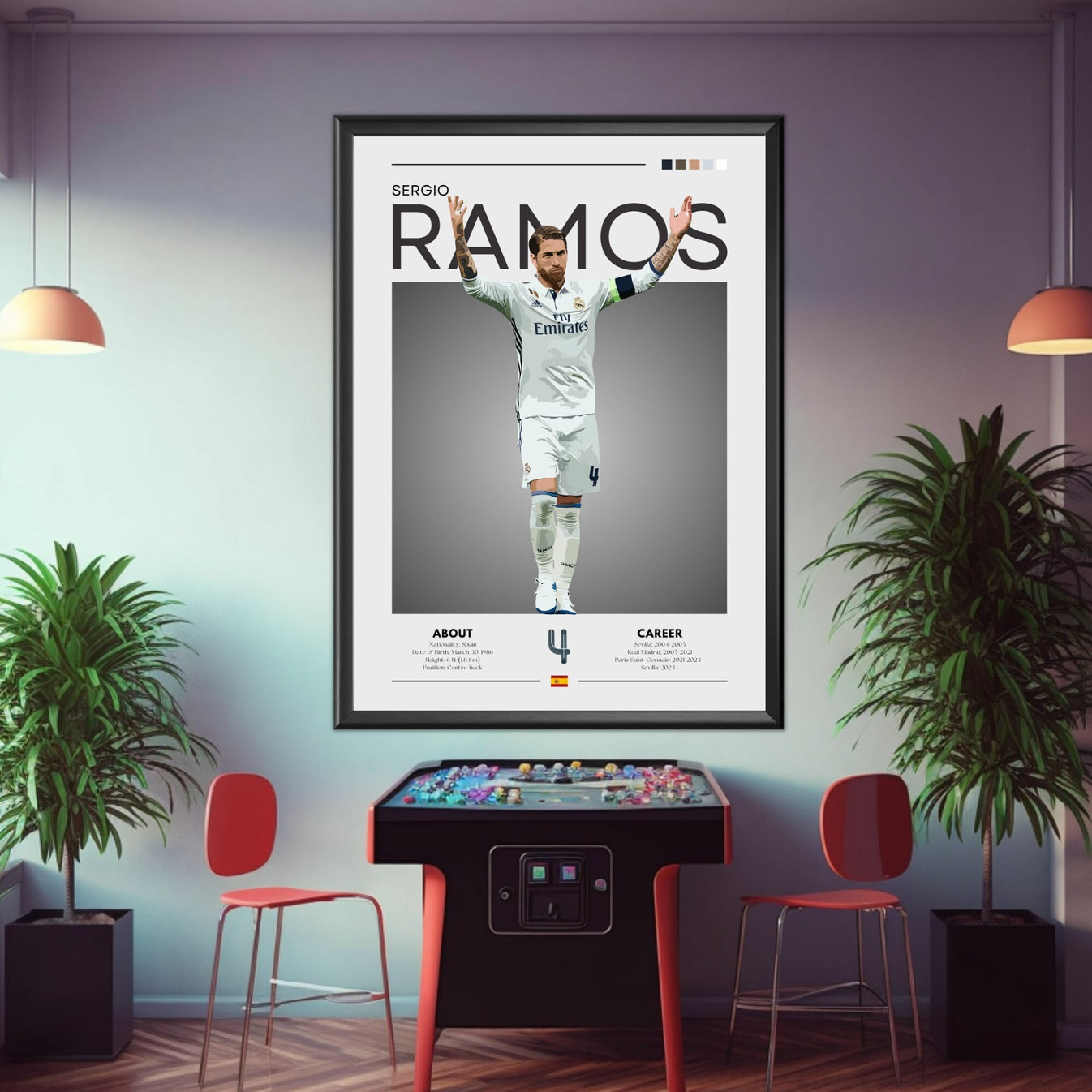 Sergio Ramos Print – Legendary Football Wall Art for Fans – Brighton ...