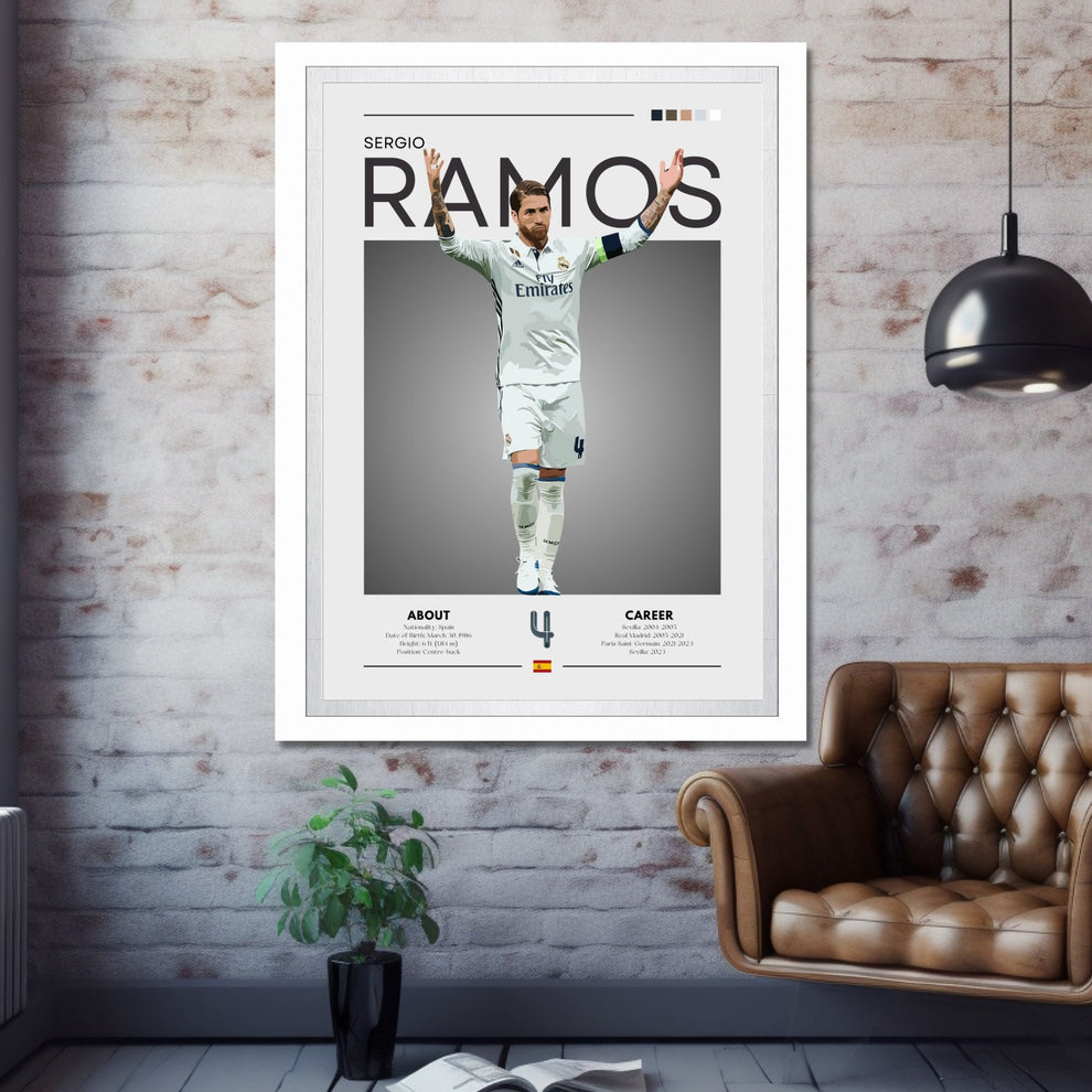 Sergio Ramos Print – Legendary Football Wall Art for Fans – Brighton ...