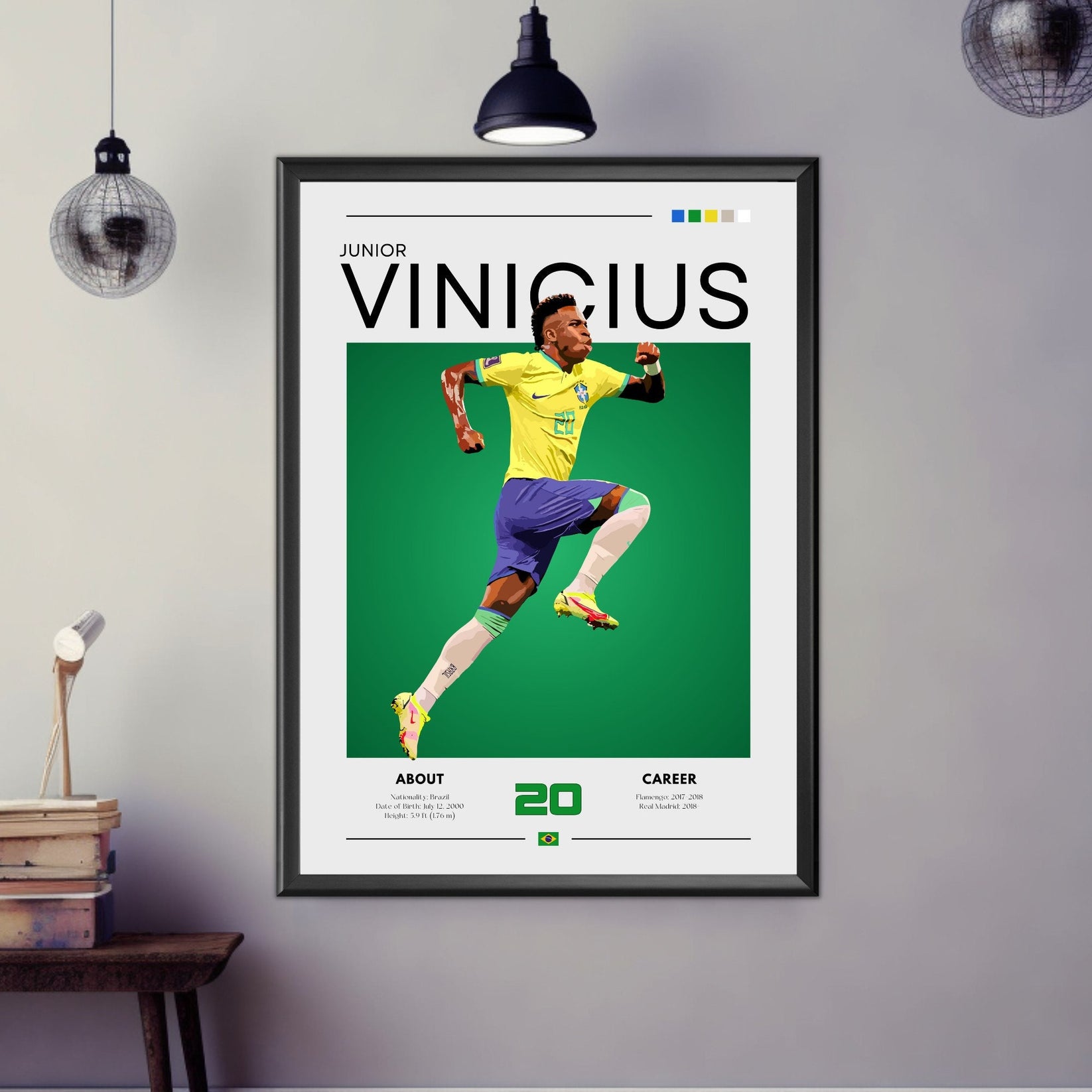 Vinícius Jr Poster - Dynamic Brazilian Winger Print – Brighton Posters