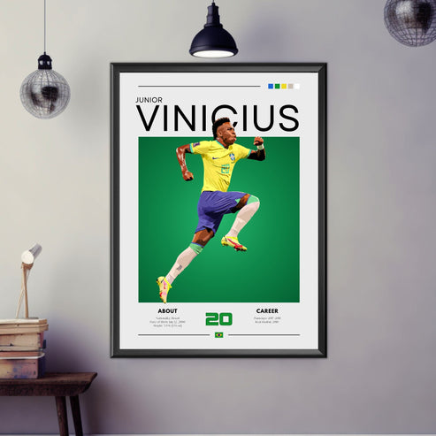 Vinícius Jr Poster - Dynamic Brazilian Winger Print – Brighton Posters