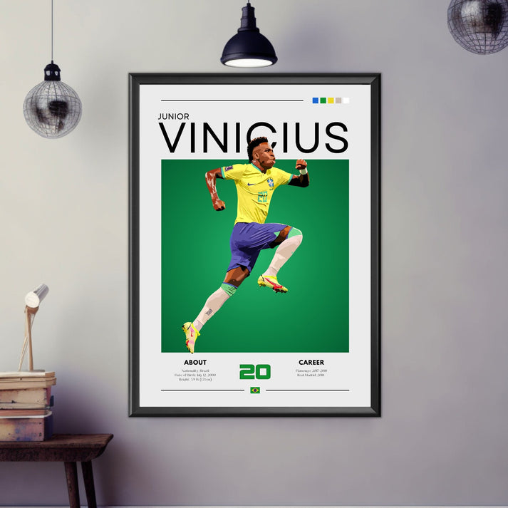 Vinícius Jr Poster - Dynamic Brazilian Winger Print – Brighton Posters