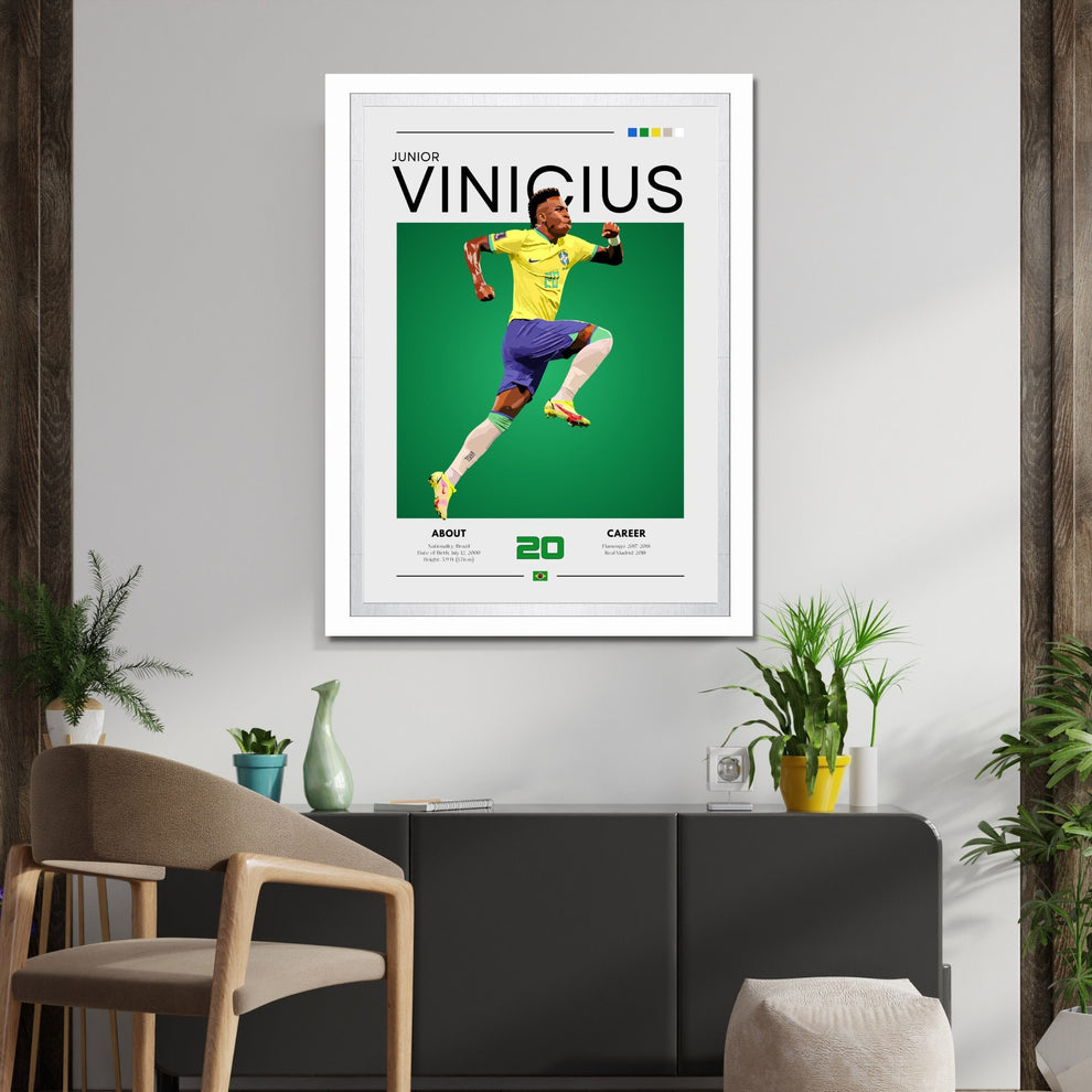 Vinícius Jr Poster - Dynamic Brazilian Winger Print – Brighton Posters