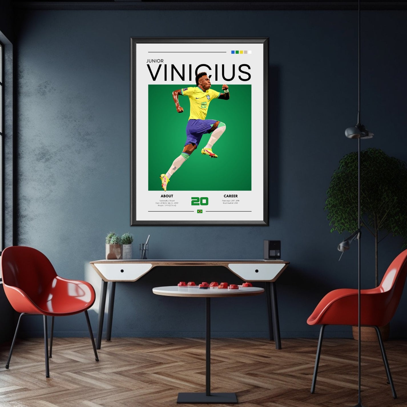 Vinícius Jr Poster - Dynamic Brazilian Winger Print – Brighton Posters