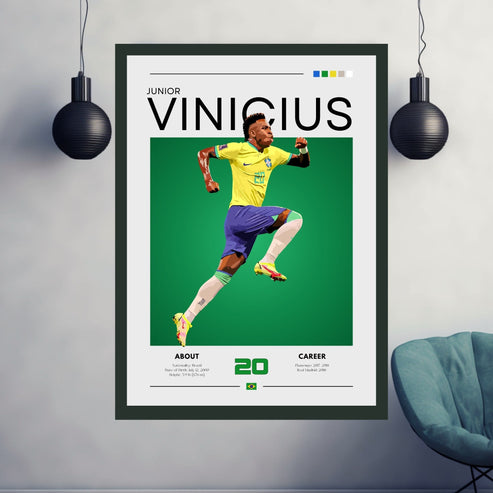 Vinícius Jr Poster - Dynamic Brazilian Winger Print – Brighton Posters