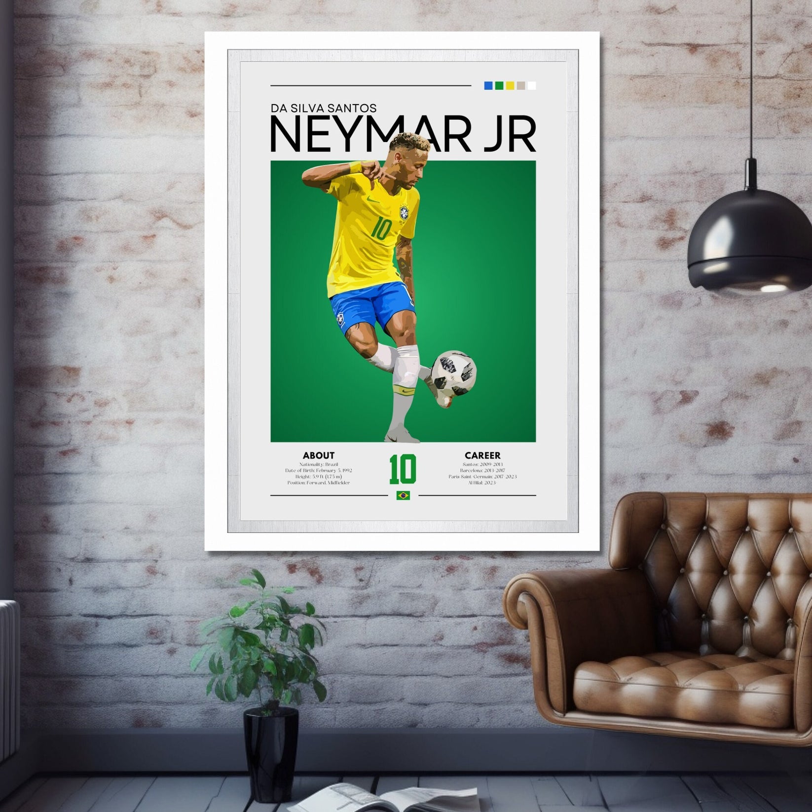 Neymar Jr Poster - Legendary Brazil Football Print – Brighton Posters