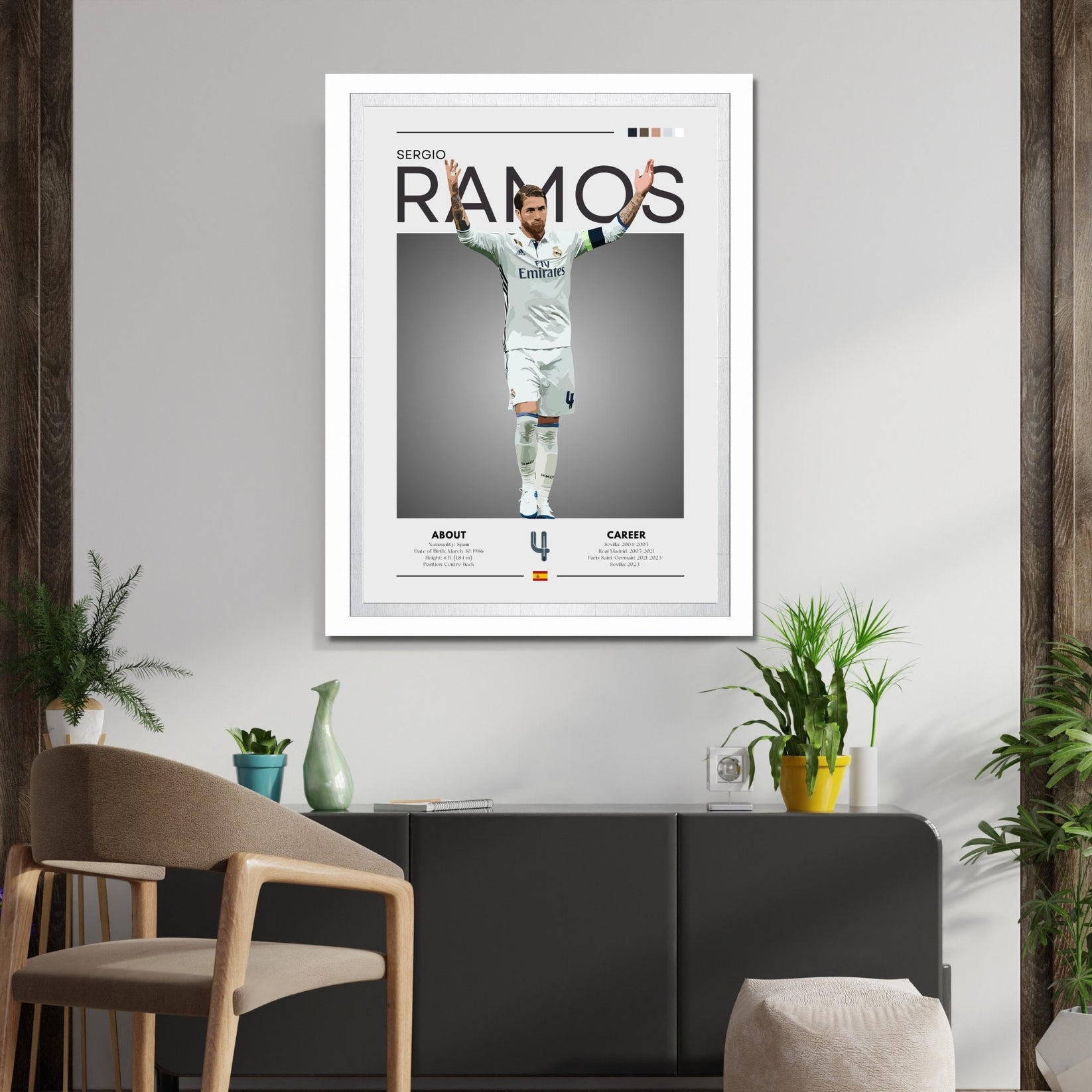 Sergio Ramos Print – Legendary Football Wall Art for Fans – Brighton ...