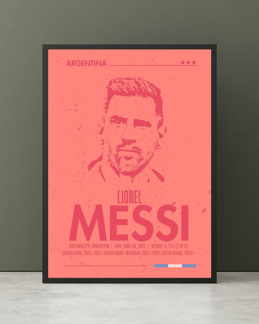 Silhouette Messi Portrait Print – Brighton Posters